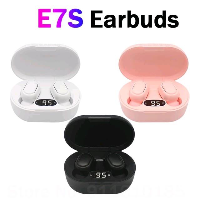 Headset Bluetooth E7S TWS Nirkabel Earphone Olahraga Makaron Noise ...