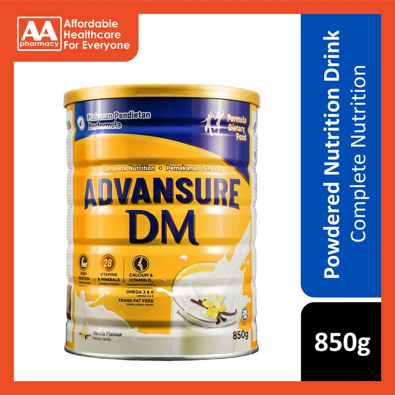 Advansure DM Complete Nutrition Formula Dietary Food 850g (Vanilla ...