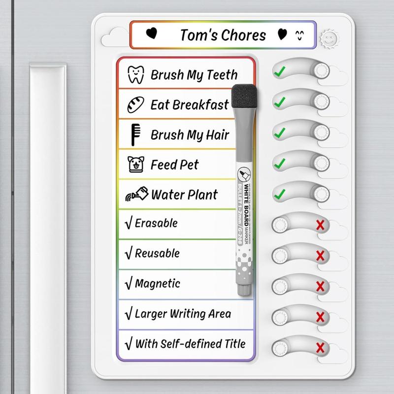 Chore Chart for Kids Dry Erase Chore Board ADHD Tools for Kids to Do ...