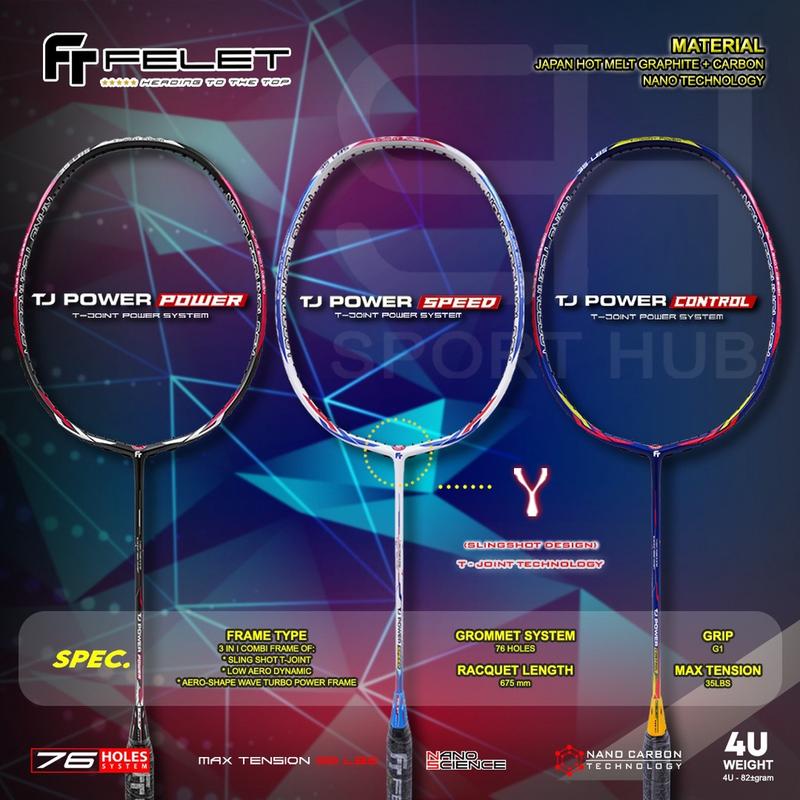 SportHub Felet Tj power Power / Control / Speed 4u 82gram Racket ...