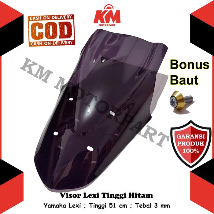 Jual Visor Windshield Lexi Variasi Panjang 51 cm Tebal 3 mm Hitam dan ...