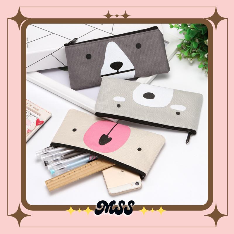 MSS-Tempat Pensil Pulpen Kain Kanvas Karakter Hewan Lucu Kotak Pensil ...