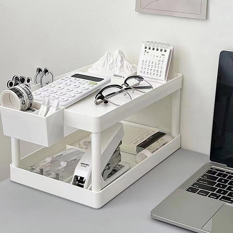 Multifunctional Shelves Double Layer Storage Shelf Desktop Storage ...