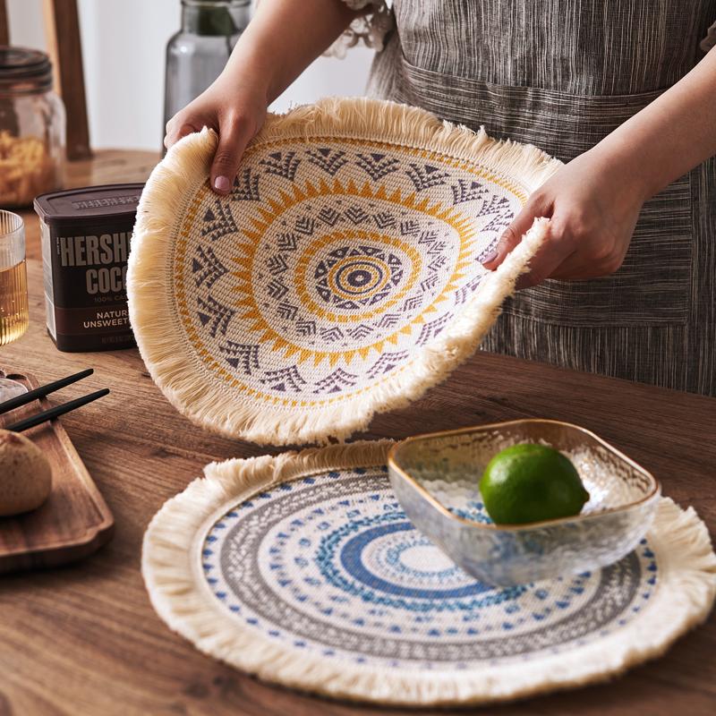 Nordic Style Non-slip Placemat Muslim Placement Woven Table Mat ...
