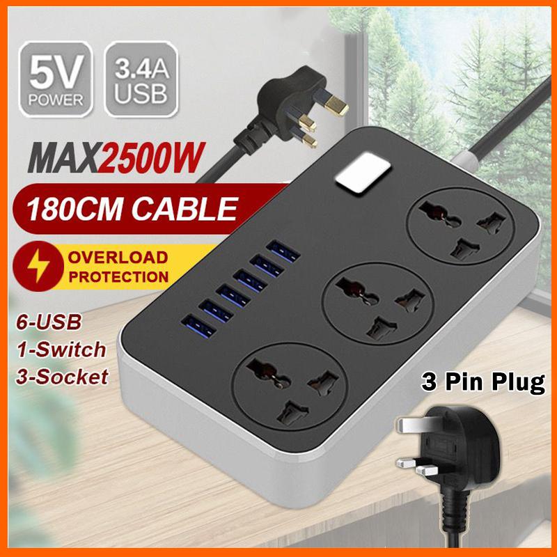 6 port USB 3 jalur kuasa universal palam sambungan soket kuasa - TikTok ...