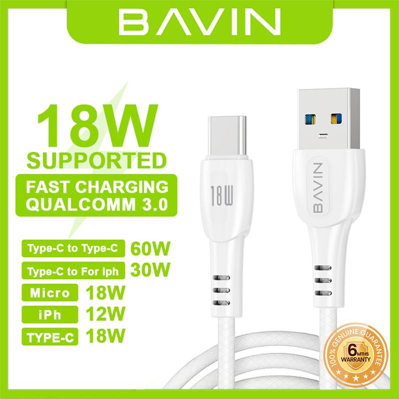 BAVIN CB221 60W 30W 18W Cord Fast Charging PD Type-C Data Cable ...