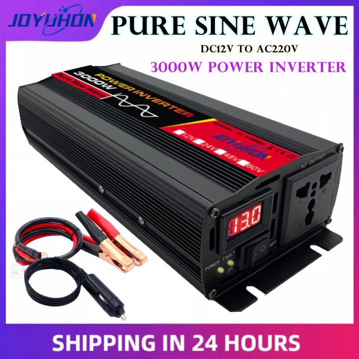 JOYUHON Pure Sine Wave 3000W Car Power Inverter DC12V TO AC220V ...