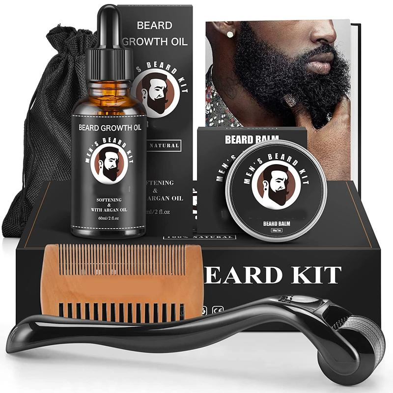 Beard Growth Kit, Beard Kit /Beard Growth Oil, Balm, Comb, Storage ...