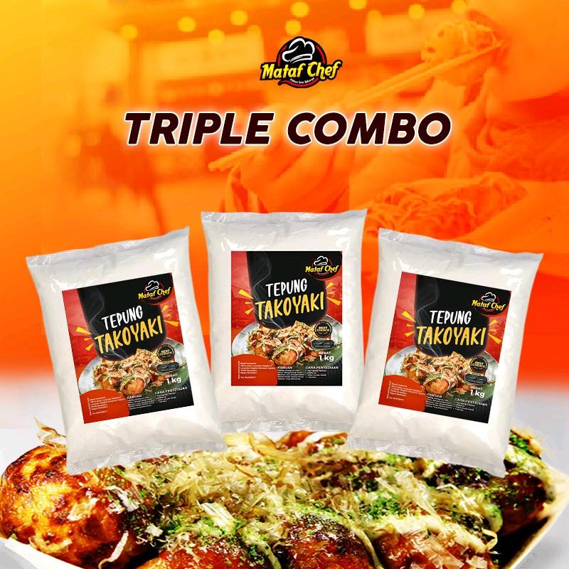 Triple Combo Tepung Takoyaki 1kg x 3 - TikTok Shop Malaysia