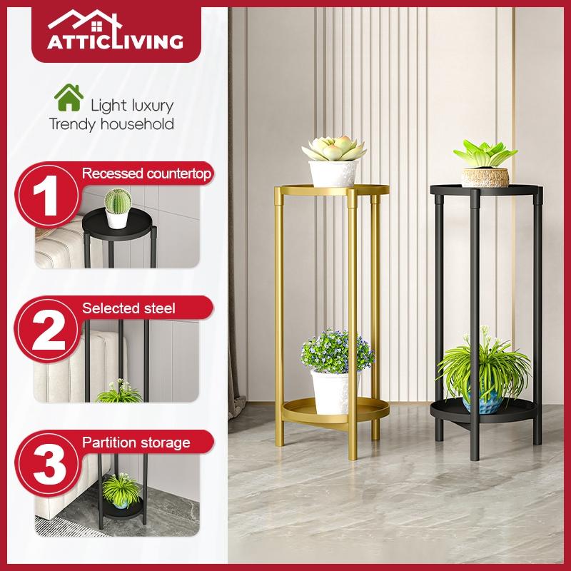 ATTICLIVING Rak Pot Bunga Berdiri Rak Tanaman Dekorasi Rumah Rak Piring ...