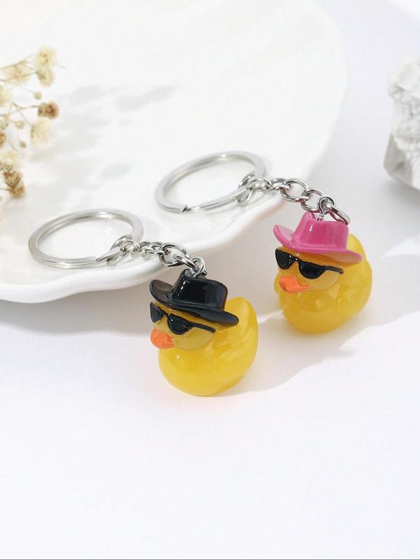 Cute Duck Design Keychain, Colorblock Animal Shaped Keychain - TikTok Shop