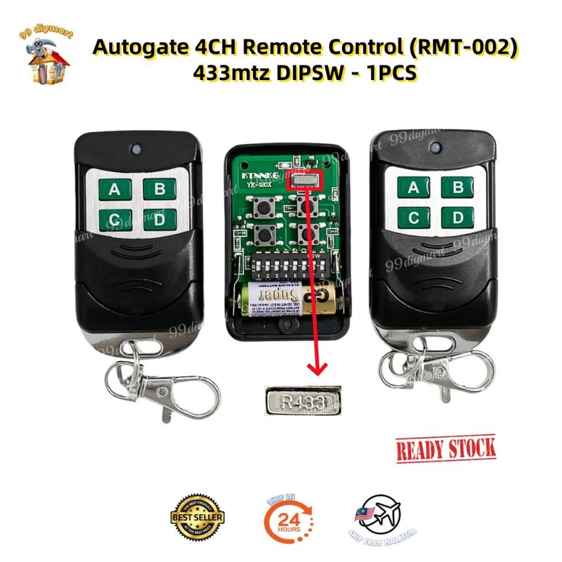Autogate RMT-002 kawalan jauh 433mtz DIPSW ( 1 PCS) - READYSTOCK ...