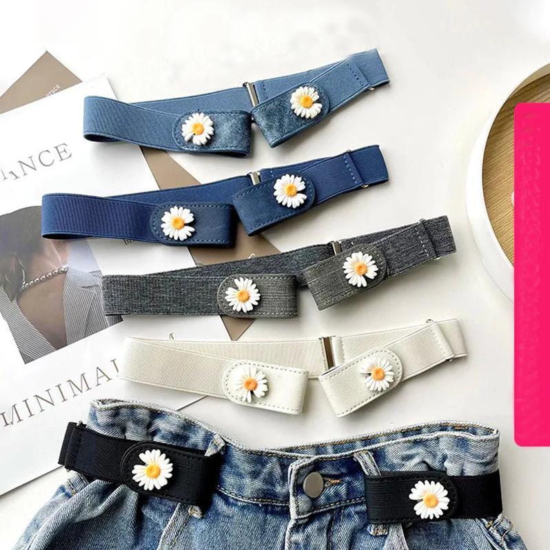 Snap Button Belt Unisex Jeans Dress Invisible Elastic Waistband ...