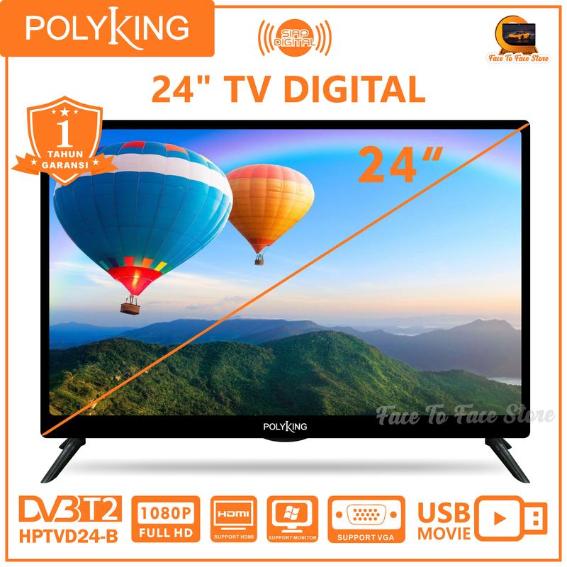 TV Digital 24 inch-B.TV Tanpa Set Top Box.TV Monitor.Polyking.DVB-T2 ...