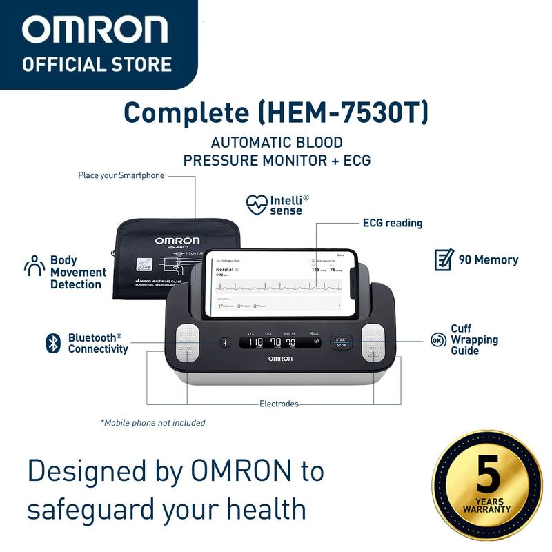 Omron Automatic Blood Pressure Health Monitor + ECG | Complete ...