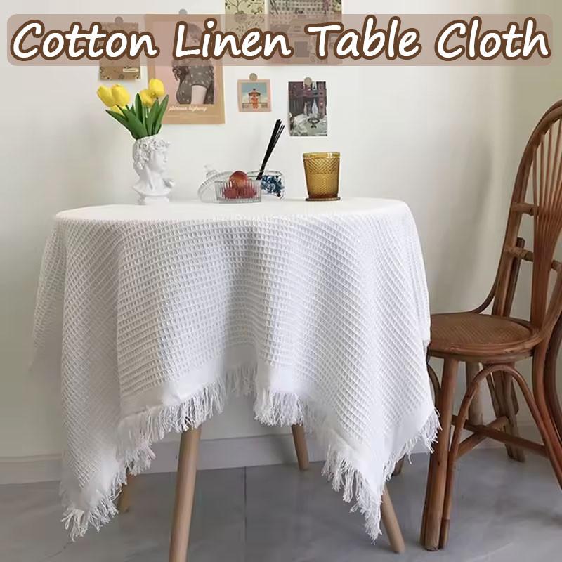 Cotton and Linen French Tablecloth Small Round Table Light Luxury ...