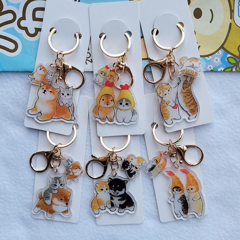 Cartoon Animal Acrylic Keychain Cute Cartoon Cat Pendant Fashion ...