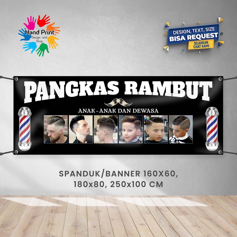Spanduk Banner Barbershop Pangkas Rambut Cukur Rambut Haircu - Shop ...