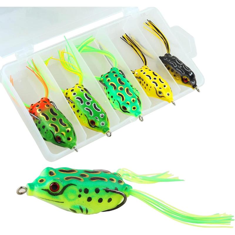 5 count Topwater Frog Lures Sets with Box, Frog Lure Ray Frog - TikTok Shop