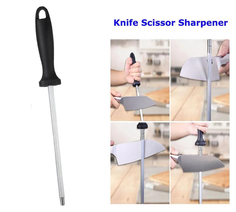 8-9-12-inch sharpening stick with black plastic handle - TikTok Shop ...