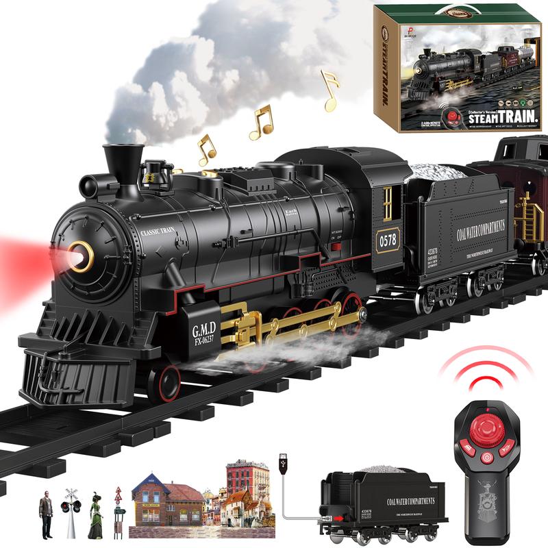 Remote Control Train Set Steam Locomotive, Cargo Car & Tracks, - TikTok ...