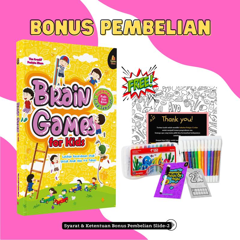 BUKU ANAK TK & PAUD BRAIN GAMES FOR KIDS 3-6 TAHUN - Shop | Tokopedia
