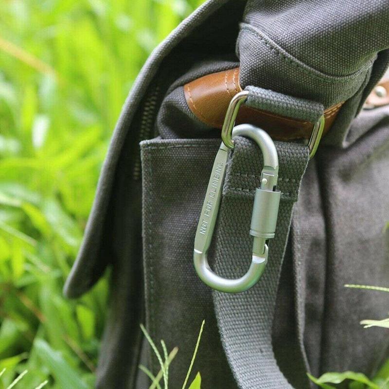 Heavy Duty Metal Lock Carabiner Hook Snap Clip D-Ring For Outdoor ...