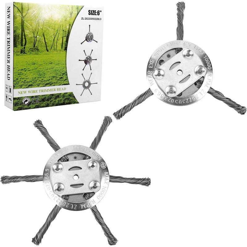 Universal Steel Wire Trimmer Head Replacement – Heavy-Duty Weed Brush ...