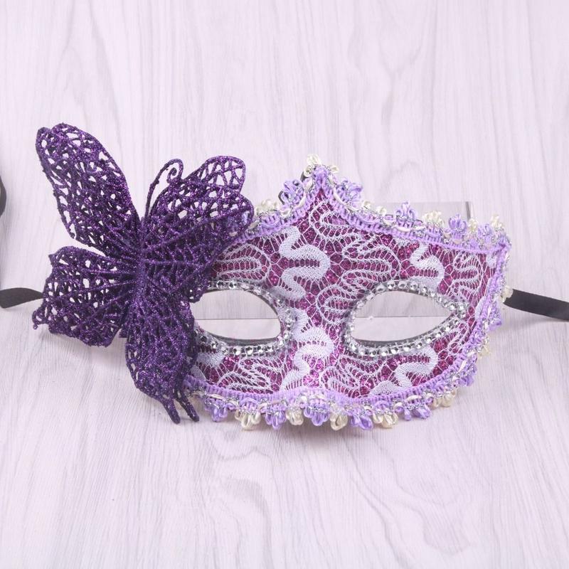 Side Butterfly Masquerade Mask New Sexy Lace Half Face Eye Mask ...