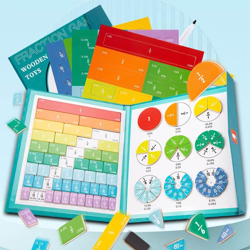 Magnetic Fraction Demonstration Book, 1 Set Math Teaching Aid, Learning ...