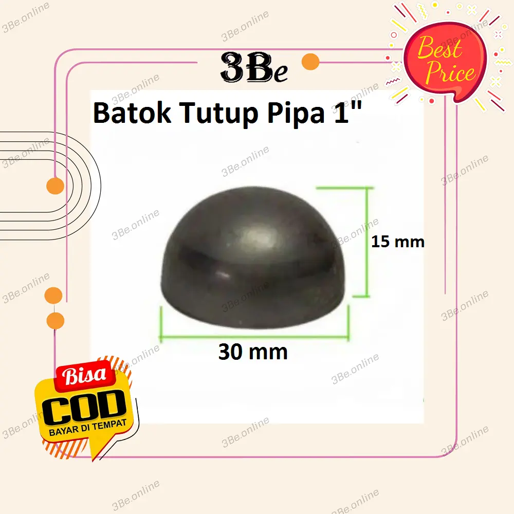 Batok tutup pipa setengah lingkaran ukuran 1 in besi plat Aksesoris ...