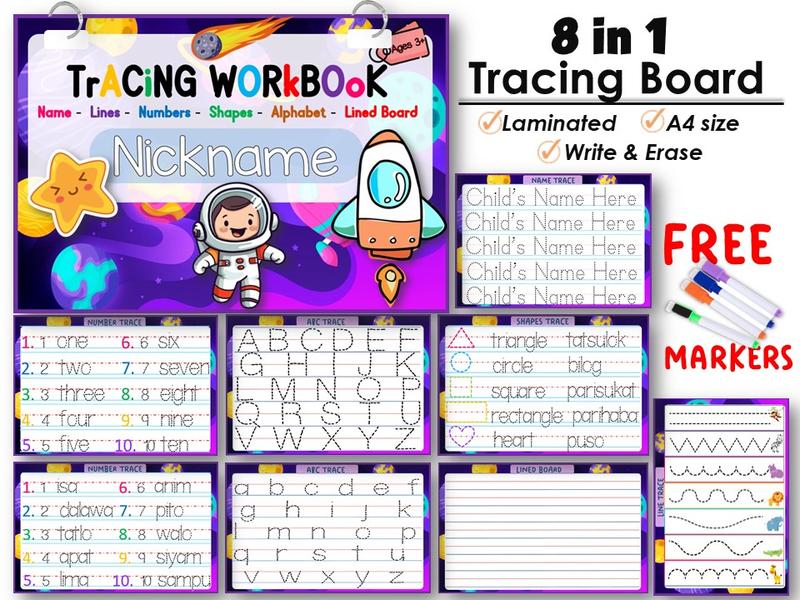 8 in 1 Tracing Board A4 size Laminated for Beginners. - TikTok Shop ...