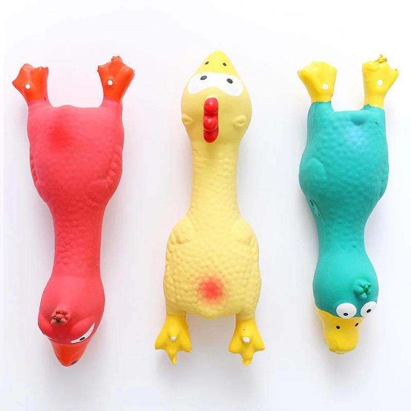 In Stock Cute Dog Squeak Toy Latex Chicken Shape Durable Chew for Small ...