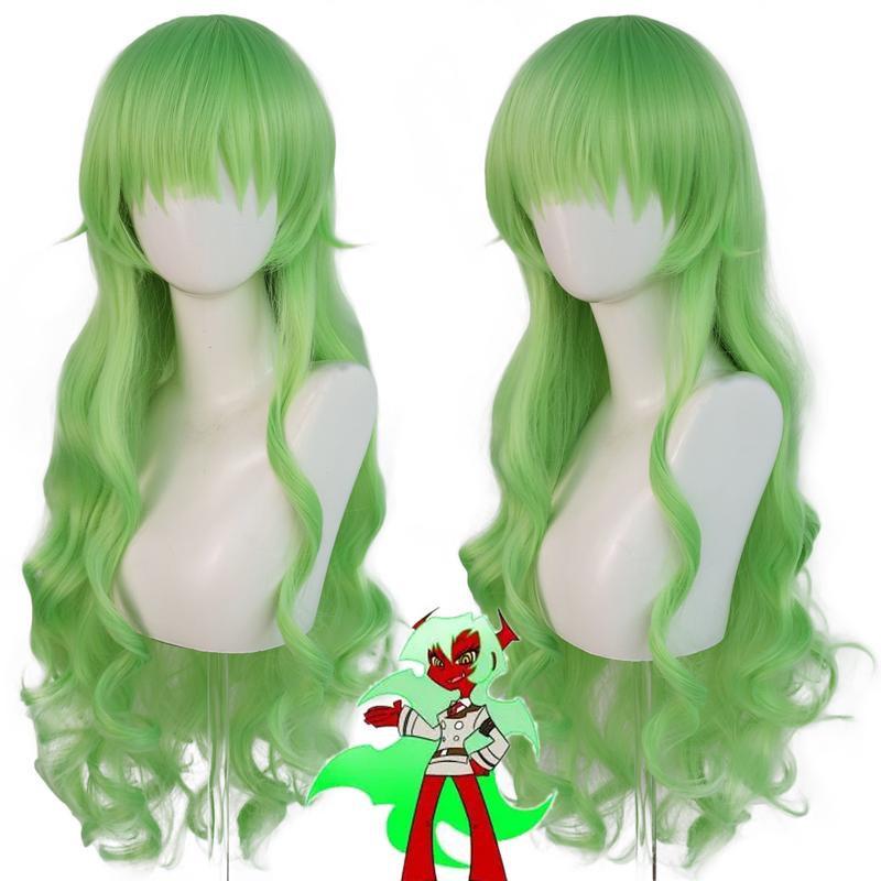 Scanty Cosplay Wig Anime Panty Stocking Cosplay Long Green Cruly ...