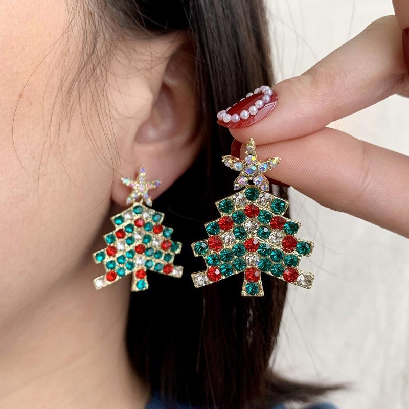 Christmas New Earrings Cross-Border Hot Selling Fashion Inlaid - TikTok ...