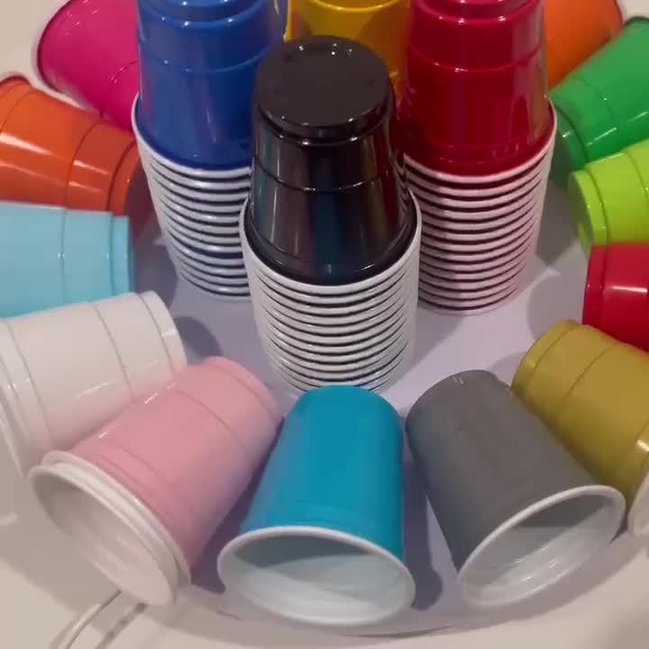 50pcs Mini Plastic Shot Cups, Black 2 Oz Shot Glass, Small Disposable ...