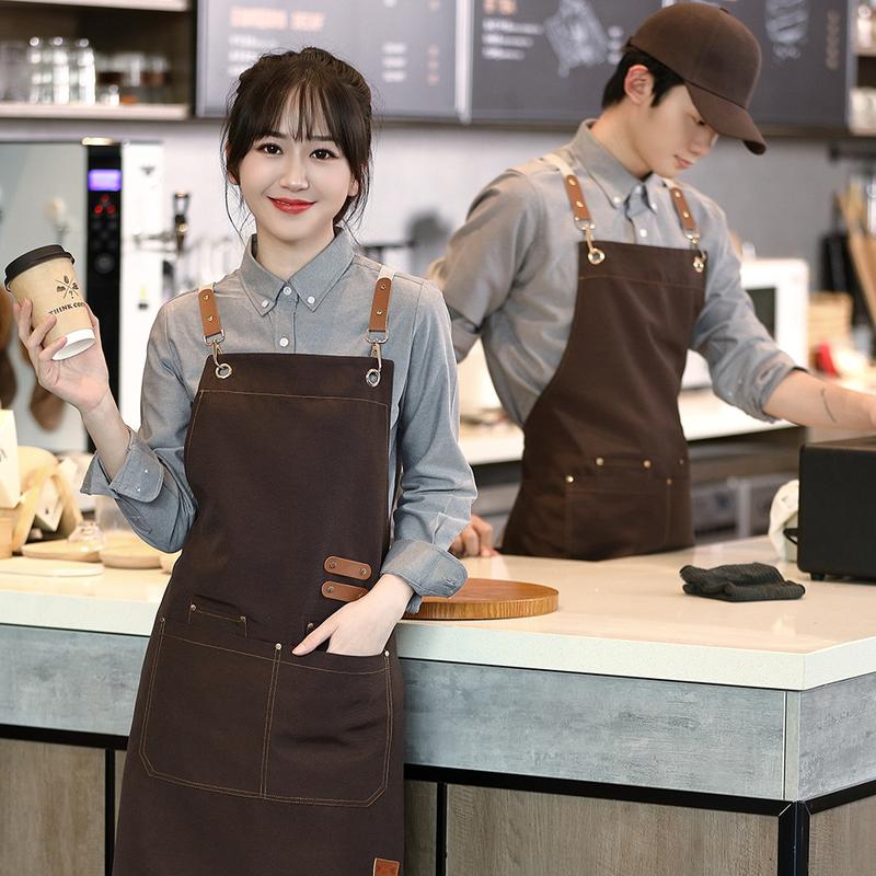 hanging neck apron Waterproof western restaurant waiter overalls ...