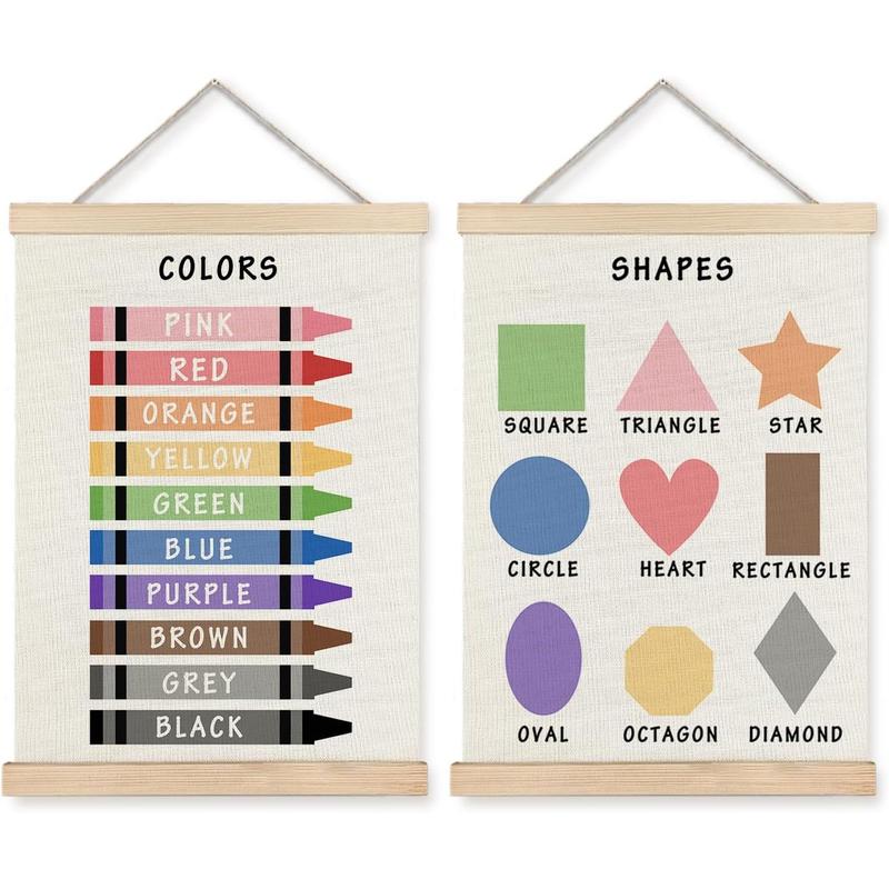 Shapes Colors Posters for Classroom Wall, Shapes Colors Learning Poster ...