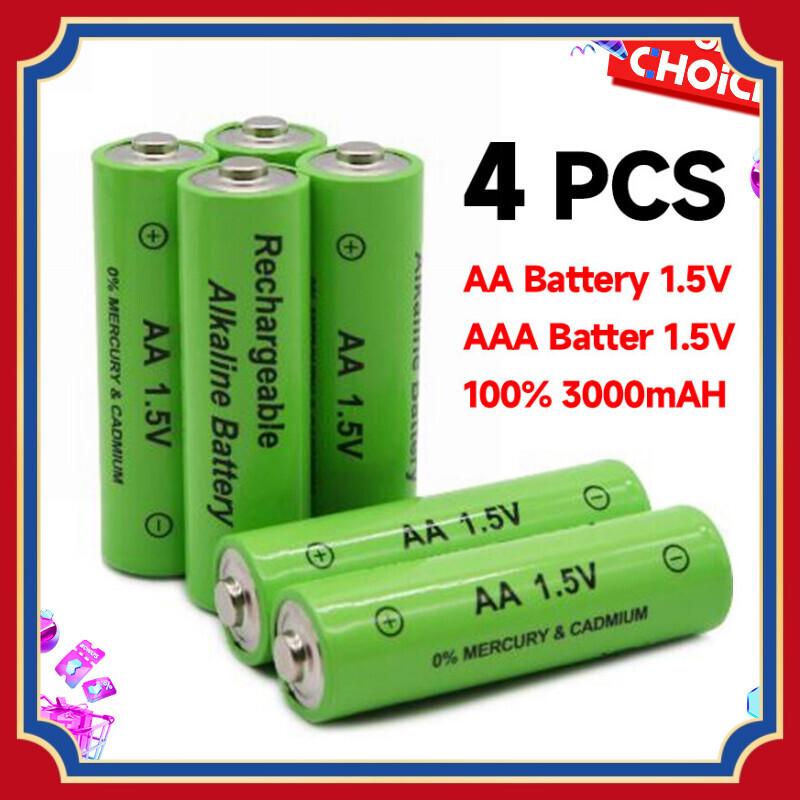 **4PCS AA dan AAA bateri boleh dicas semula kapasiti tinggi 1.5V ...