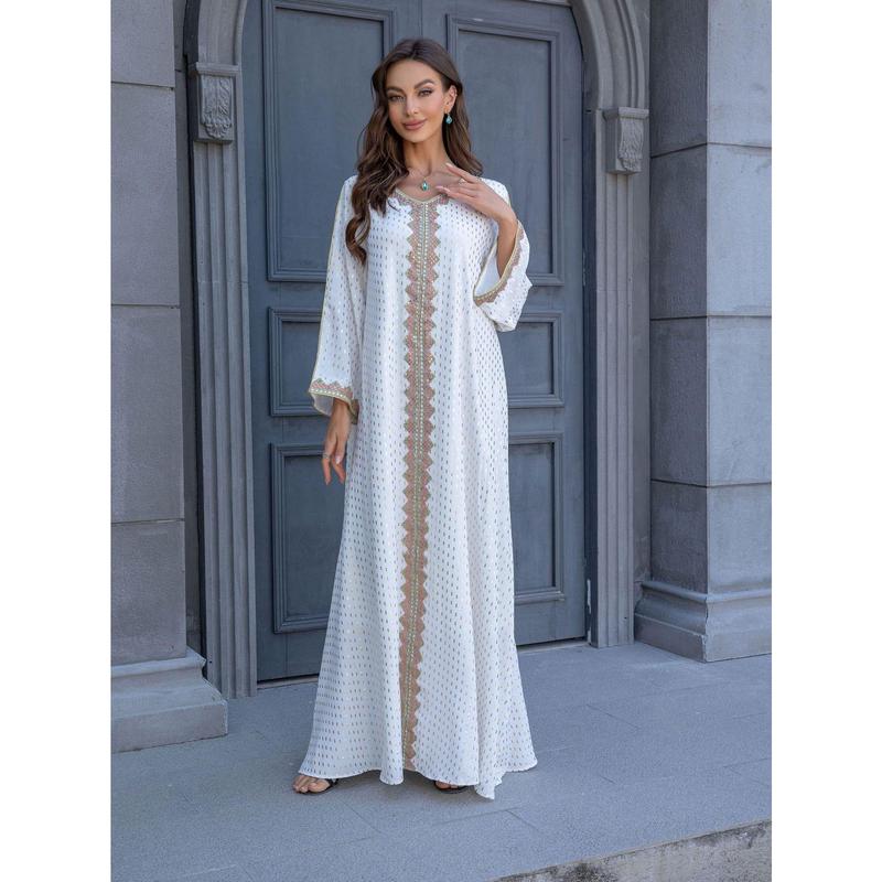 Jubah Renda, Pakaian Wanita Muslim, Rekaan Mudah, Slim-Fit, Gaun ...
