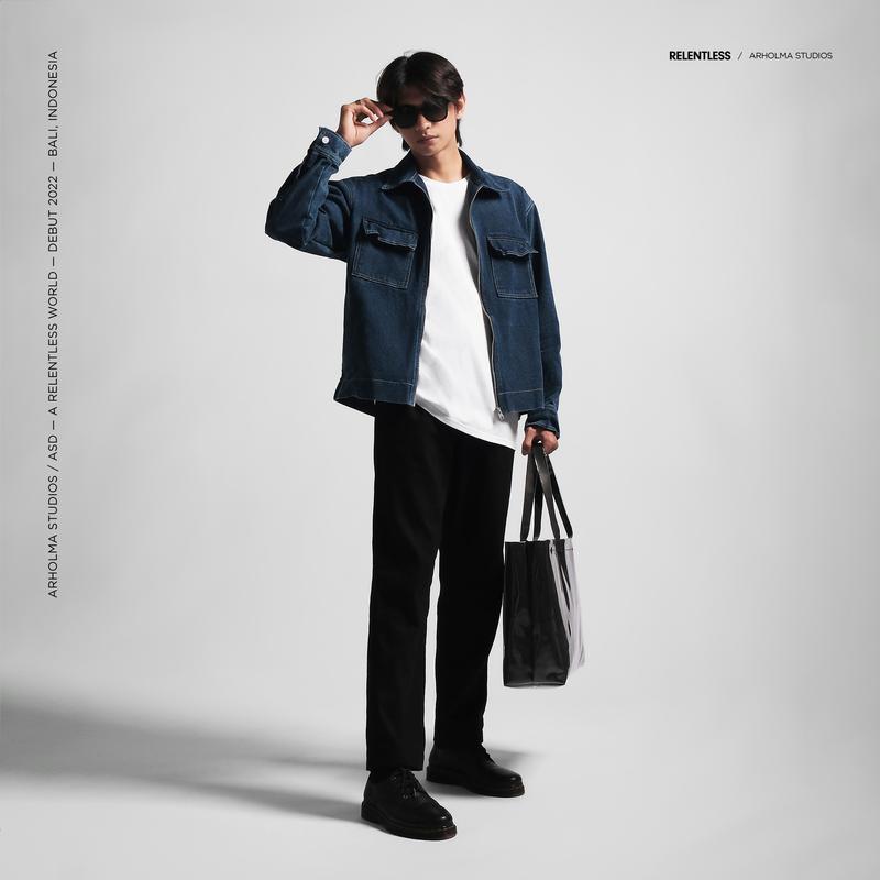 ARHOLMA STUDIOS - DENIM ZIP JACKET 'HIRAETH' SAVAGE BLUE - Shop | Tokopedia