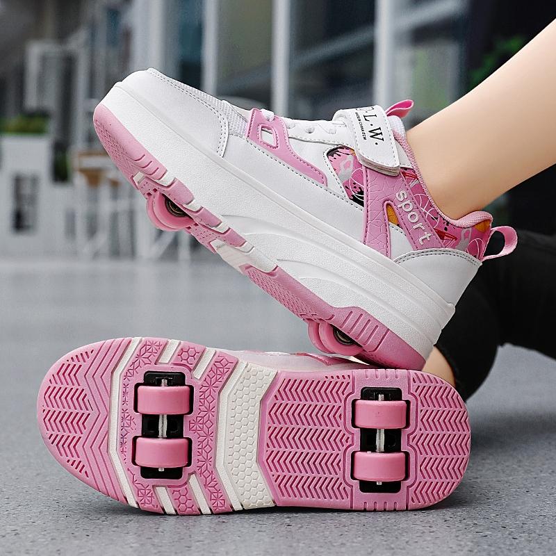Four wheeled Heelys kids Roller Shoes nonluminous roller skate - TikTok ...