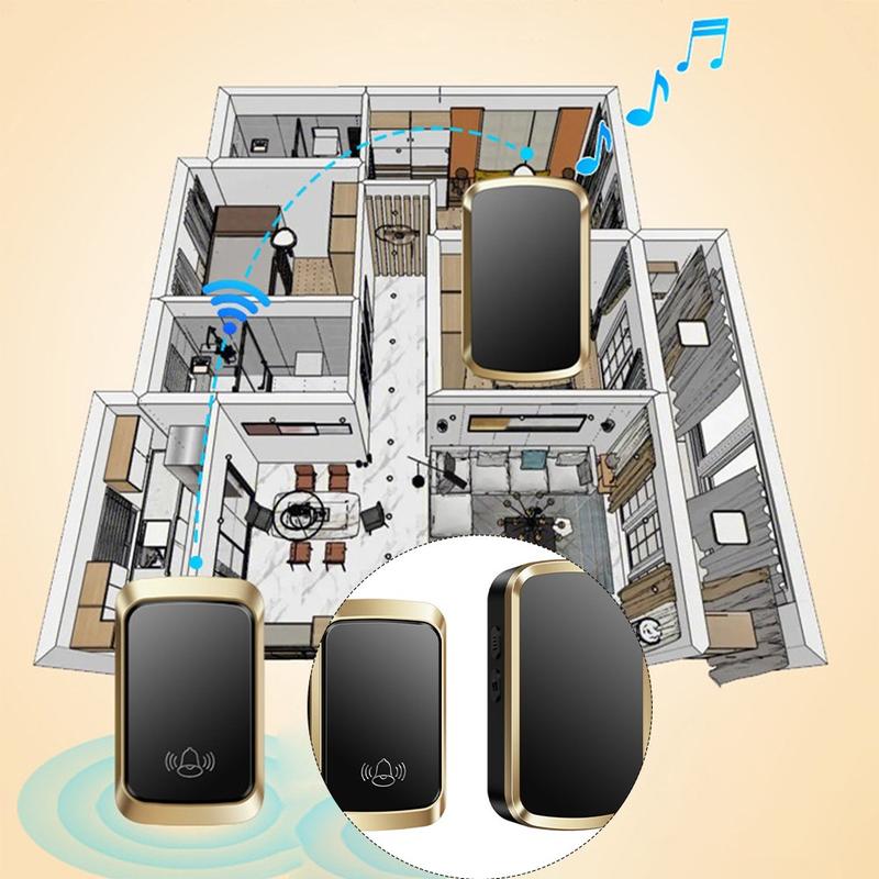 Waterproof Wireless Door Bells Home Cordless Doorbell Self-generated ...