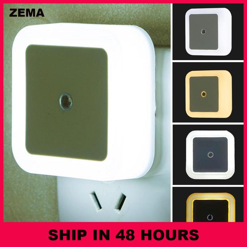 Bedroom EU US Plug LED Night Lights Mini Square Light Sensor - TikTok ...