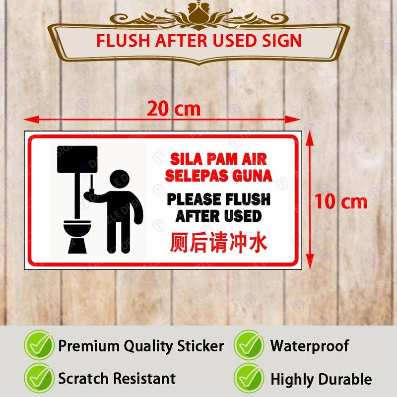[ FLUSH AFTER USE 2 ] 20X10CM SIGNS STICKER / PELEKAT STICKE - TikTok ...
