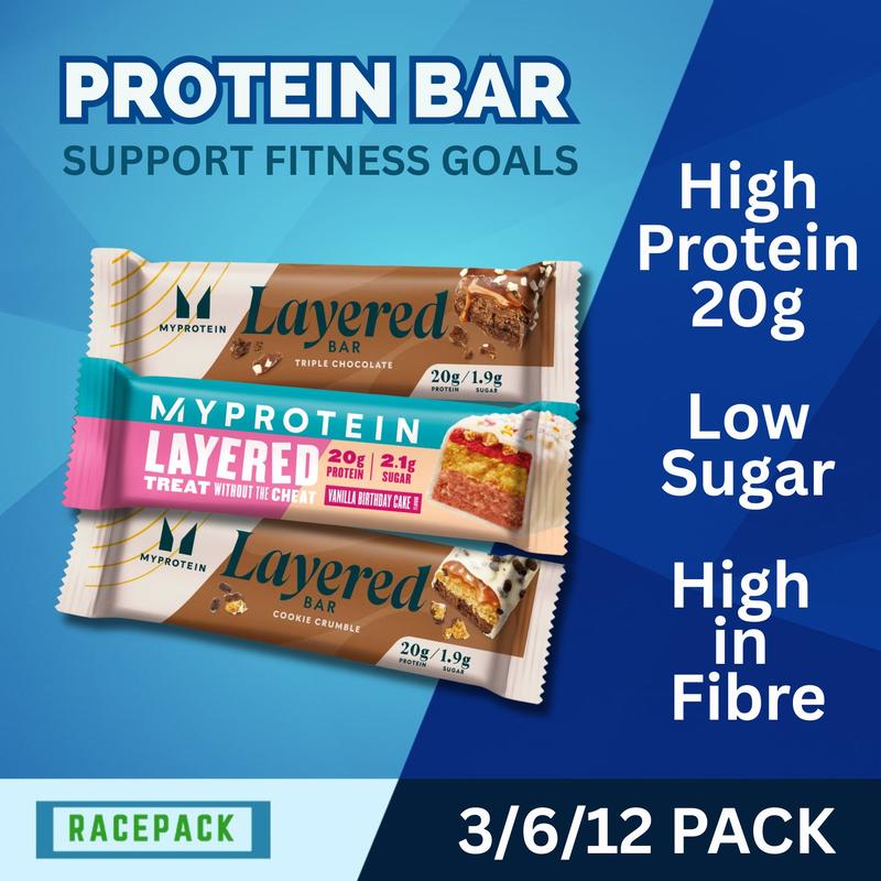 MyProtein Layered Protein Bar - High Protein 20g Low Sugar 1.9g ...