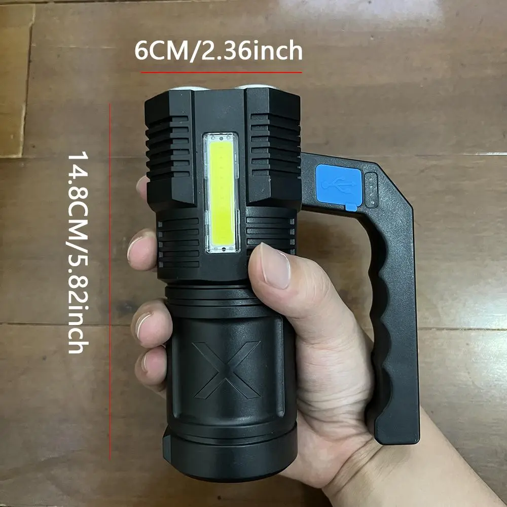 1 Piece 4 In 1 Portable Strong Torch With Handle, LED Flashlight Super ...