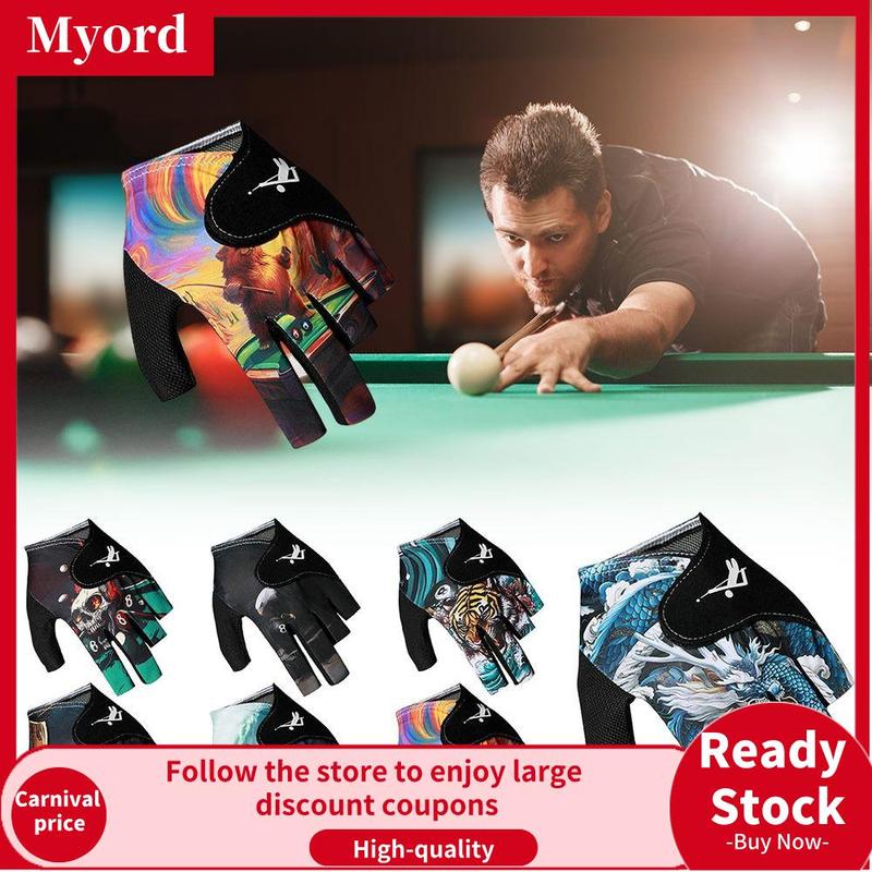 Portable Left Hand Billiards Glove Non Slip Breathable Half Fingers ...