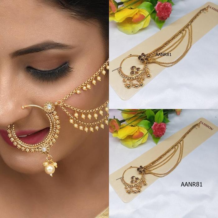 Anting Hidung India model Jepit Jurai warna Gold Emas Earrings - Shop ...