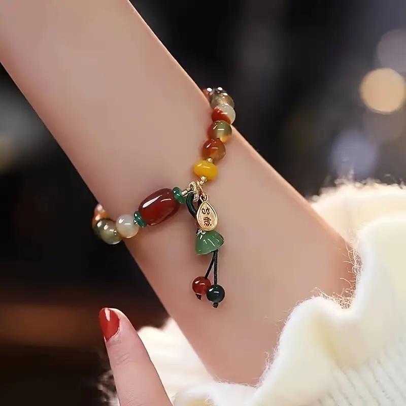 Gelang Manik Kaca, Gaya Vintaj, Berwarna-warni, dengan Loket - TikTok ...